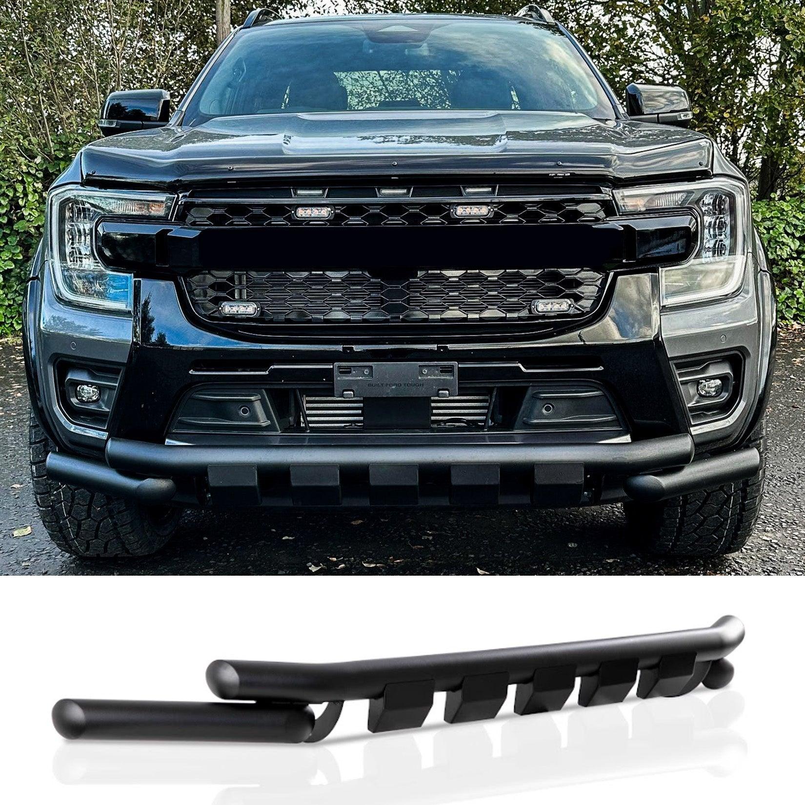 Ford Ranger T9 2023 On Double Deck V2 Black Powder Coat Front Spoiler ...